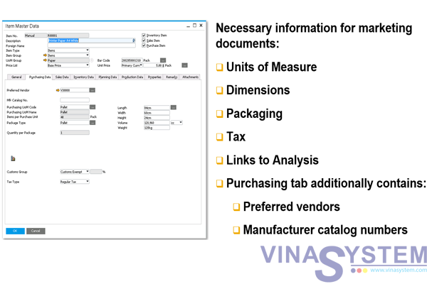 Item Master Data in SAP Business One - Item Master Data Overview